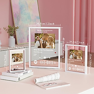 witfox Personalized Spotify Plaque with Free White Frame - Spotify Picture Frame Custom Acrylic Song Plaque - Music Picture Frame Customized Gifts for Boyfriend Girlfriend Couples Family