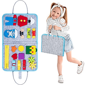 Busy Board Montessori Toys for Toddler Baby Toys Sensory Toys for Autistic Children Fine Motor Skills Baby Activity Center Toddler Activities Airplane Toy Toddler Travel Toys