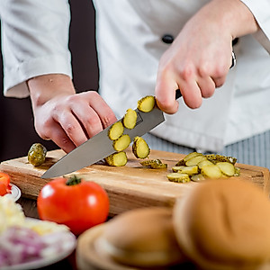 imarku Chef Knife - Pro Kitchen Knife 8 Inch Chef's Knives Japanese SUS440A Stainless Steel Sharp Paring Knife with Ergonomic Handle (Brown Handle)