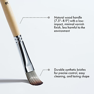 ARTIFY 24 Pieces Paint Brush Set, Expert Series, Enhanced Synthetic Brush Set with Cloth Roll and Palette Knife for Acrylic, Oil, Watercolor and Gouache (Birch)