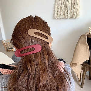 7PCS Large Flat Claw Clips for Thick Hair, Matte Flat Lay Claw Clips Without Pain, Strong Hold Side Slide Duckbill Alligator Hair Clips, Fashion Hair Styling Accessories for Women Girls