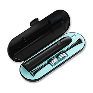 Electric Toothbrush Rechargeable Sonic Toothbrush for Kids and Adults, USB Toothbrush Longest Lasting Battery Life, Travel Case, USB Power Adapter and 4 Toothbrush Heads (Black)