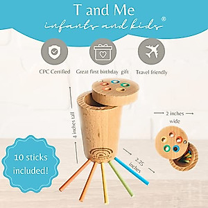 T and Me, Montessori Toddler Toys, Toys for 1-3 Year Old, 1 Year Old Gift, Wooden Toddler Toys, Toddlers Stay Busy, Sensory Toys, Learning Toys for Toddlers, Educational Games, Eco Friendly Bag, 10 PC