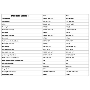 Steelcase Series 1 Work Office Chair - Licorice, Hard Floor Casters