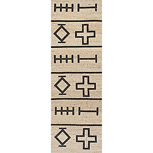 nuLOOM Hand Loomed Natural Fiber Barry Runner Rug, 2' 6" x 6', Natural