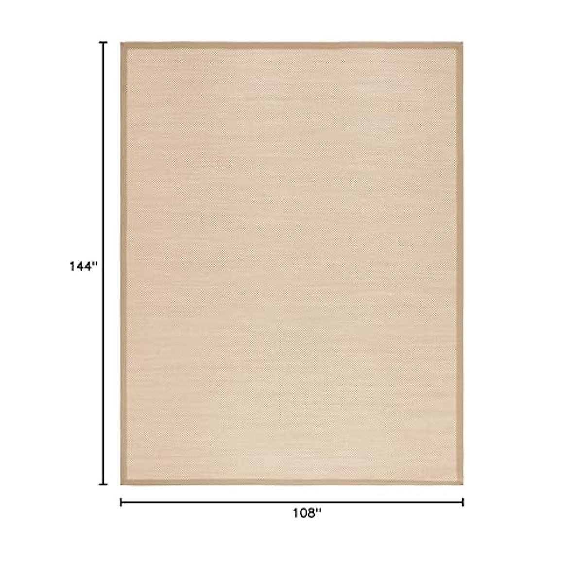 SAFAVIEH Natural Fiber Collection Area Rug - 9' x 12', Maize & Linen, Border Sisal Design, Easy Care, Ideal for High Traffic Areas in Living Room, Bedroom (NF141B)