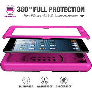 BMOUO Kids Case for iPad 2nd 3rd 4th Generation, iPad 2 3 4 Case - Built-in Screen Protector, Shockproof Convertible Handle Stand Friendly Kids Case for 9.7” iPad 2nd 3rd 4th Generation - Rose