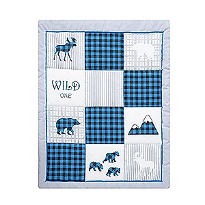 KIDDOS 3-Piece Baby Crib Bedding Set for Boys| Luxury Microfiber |Baby Crib Bedding Sets Include Comforter, Crib Sheet and Bed Skirt | (Wild Blue)