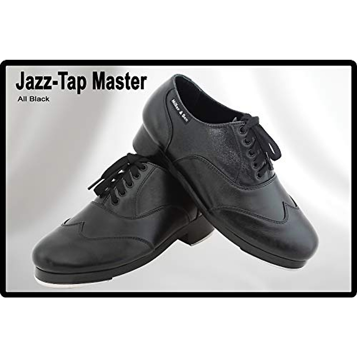Miller & Ben Tap Shoes, Jazz-Tap Master, All Black Professional Tap Shoes (38.5 EU)