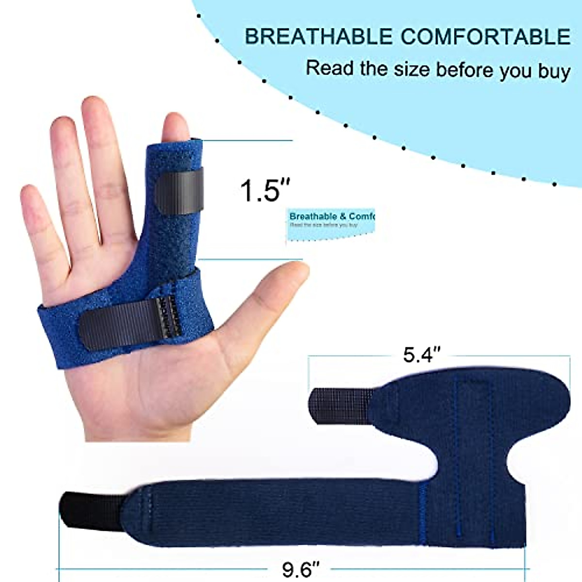 Sumifun Finger Brace, Trigger Finger Splint for Index Middle Ring Pinky Finger Arthritis Pain, Tendon Injury, Broken Mallet Finger Stabilizer Supports for Dislocated Knuckle Immobilizer Wrap for