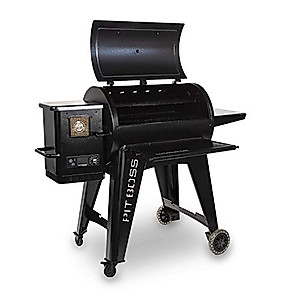 PIT BOSS PB850G Wood Pellet w/Fitted Grill Cover and Folding Front Shelf Included, 850 sq. inch, Black