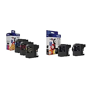 Genuine Brother LC201 (LC-201) Color (Bk/C/M/Y) Ink Cartridge 5-Pack (Includes 2 LC201BK, 1 LC201C, 1 LC201M,1 LC201Y