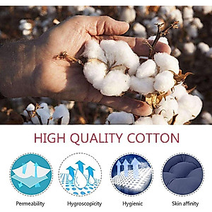 AALLYN Wicker Seat Cushions Round Back 19"x19" Seasonal Replacement Cushions, Outdoor Waterproof Chair Cushions, Patio Furniture Cushions(Color:Navyblue)