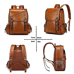 RBATG Women's Fashion Designer Backpack,Vegan Leather Backpacks For Work Travel College,Unisex Shoulder Daypack(brown-2216)