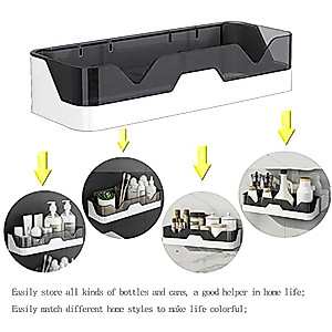 LuliKa 2-Pack Shower Caddy, Separable Shower Organizer with 4 Pieces of Adhesives,No Drilling Double Layer Shower Shelf, Used for Bathroom and Kitchen