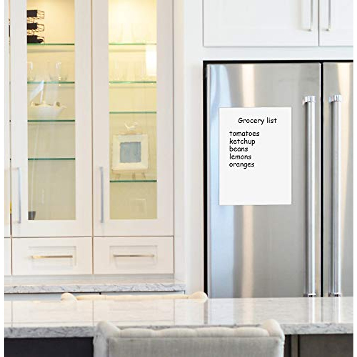 5 Dry Erase White Magnetic Sheets - 9" X 12" - Magnetic White-Board Write on Wipe Off Sheets - Total of 5 Sheets. The Best Flexible Dry Erase Sheets ON The Market! Without Markers