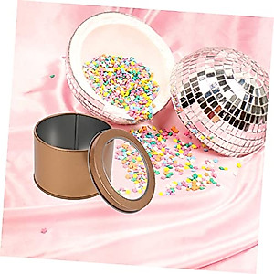FUNOMOCYA 4 Pcs Boxes Tin Box with Window Mini Paper Cups Mini Cake Boxes Cake Containers Candle Containers with Lids Round Baking Cake Tins Tea Storage Can Dessert Container with Window