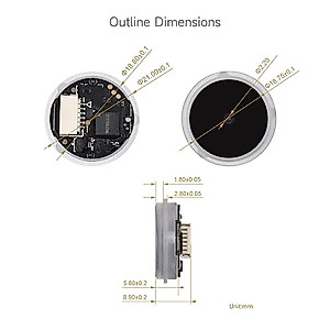 Waveshare Round 2D Codes Scanner Module, Barcode/QR Code Reader, with LED Indicator, Small Size, Easy to Integrate