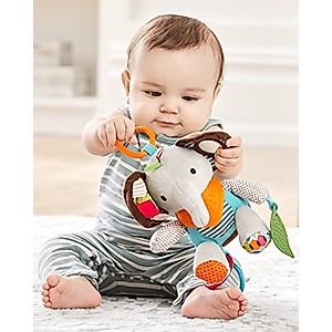 Skip Hop Bandana Buddies Baby Activity and Teething Toy with Multi-Sensory Rattle and Textures, Elephant