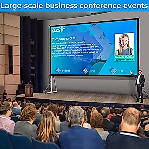 JWSIT 250 inch Projector Screen with Stand, Upgraded 3 Layers PVC 16:9 Large Outdoor Projector Screen, Portable Outdoor Movie Screen with Carrying Bag for Large Commercial Performance