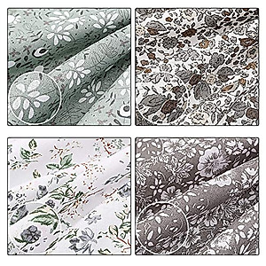 10 Pieces 20 x 20 Inch Squares Floral Fabric Patchwork Quilting Gray Square Bundle Sewing Patchwork Fabric Floral Dot Stripe Pattern Fabric for DIY Art Crafts Scrapbooking Hand Sewing Projects