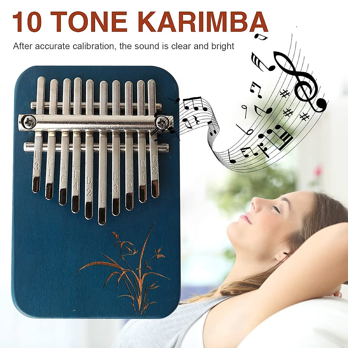 Kalimba Thumb Piano 10 Keys Musical Instruments, Portable Mahogany Wood Finger Piano Gifts For Adults & Kids,Mini Kalimba Keyboard Percussion Instrument Music Gifts for Beginners