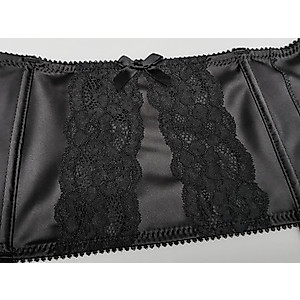TVRtyle Black Women's Waist Training Fishbones Lace Metal Clips Sexy Garter Belts for Stockings S516B (Black, Medium)