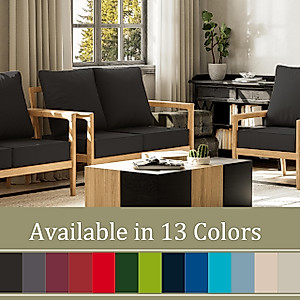 Pakunoda Outdoor Seat Cushion Set 24 x 24 x6.5 Inch Splash-Proof & Fade Resistant Patio Furniture Cushions with Removable Cover Deep Seat & Back Cushion with Straps for Chair Sofa Couch