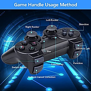 Nostalgia Stick Game,Wireless Retro Game Console, Dual 2.4G Wireless Controllers Gamepad 4K Game Stick,Plug and Play Video Game Consoles with bulit in 13000 +Games,Handheld Game Stick for Kids Adults
