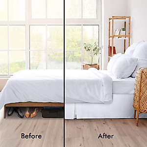 Utopia Bedding Full Bed Skirt - Soft Quadruple Pleated Ruffle - Easy Fit with 16 Inch Tailored Drop - Hotel Quality, Shrinkage and Fade Resistant (Full, White)