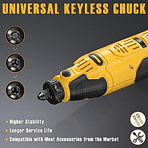BEI & HONG 12V Cordless Rotary Tool, 6 Speeds to 35000 RPM, Power Rotary Tools with 2.0Ah Battery and Charger, Tool-free Change Chuck, 90 Accessories Rotary Tool Kit for Cutting, Drilling and DIY
