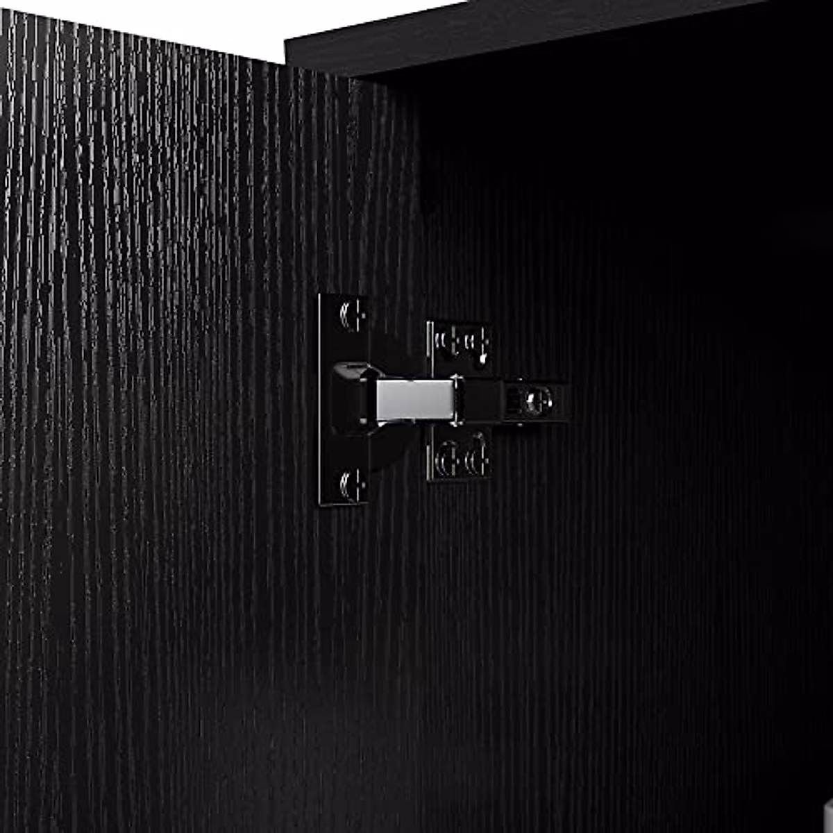 Panana Accent Sideboard Buffet Serving Cabinet with 2 Doors and Shelves Storage Cabinet White Coffee Bar Cabinet for Kitchen Dinning Room Living Room (41.81 inch, Black)