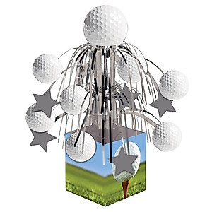 Creative Converting Sports Fanatic, Golf Centerpiece with Mini Cascade and Base, White (2-Pack)