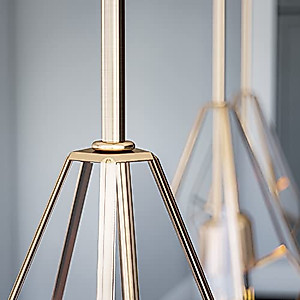 Kenroy Home 93891BAM Gemma 1 Light Pendant with Clear Glass with Burnished Antique Metal Finish, Rustic Style, 14" Height, 9.438" Width, 9.438" Depth