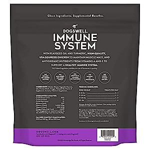 DOGSWELL Immunity & Defense, Flaxseed Oil, Turmeric, Vitamin E & A, Healthy Aging, Chicken Jerky 24 oz (842197)