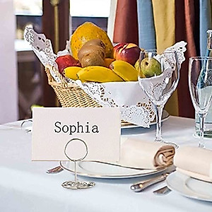 Toncoo 24 Pcs Premium Mini Place Card Holders and 24 Pcs Place Cards, Small Table Card Holder, Cute Table Number Holders, Photo Picture Holders for Centerpieces, Wedding, Party, Birthday