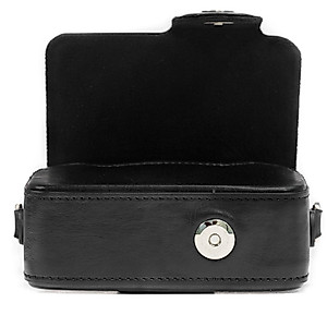 MegaGear Leather Camera Case with Strap Compatible with Canon PowerShot SX740 HS, SX730 HS, Black