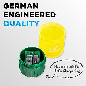 Ticonderoga My First Large Barrel Pencil Sharpener, Yellow and Green, 1 Count