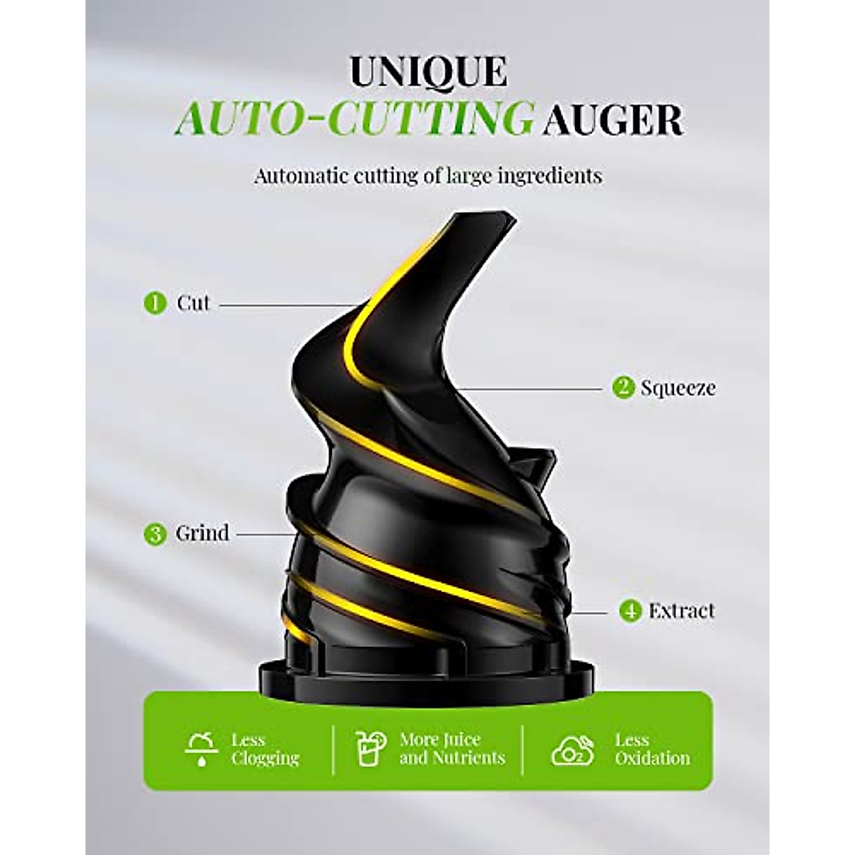 Compact GDOR Masticating Juicer with Powerful 60NM DC Motor, Low Noise, Space-Saving Cold Press Juice Exrtractor Machines, Easy to Clean Slow Juicer, Brush Included, 20 Oz Juice Cup, BPA-Free, Sliver