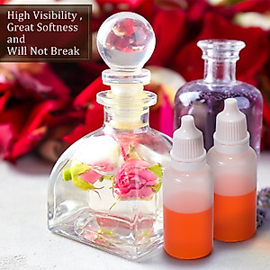 Umigy 200 Pcs Dropper Bottles Empty Eye Dropper Bottle Small Liquid Plastic Container Portable Squeezable Eye Liquid Dropper with Caps and Plug for Oil, Eye Liquid Storage (20 ml)