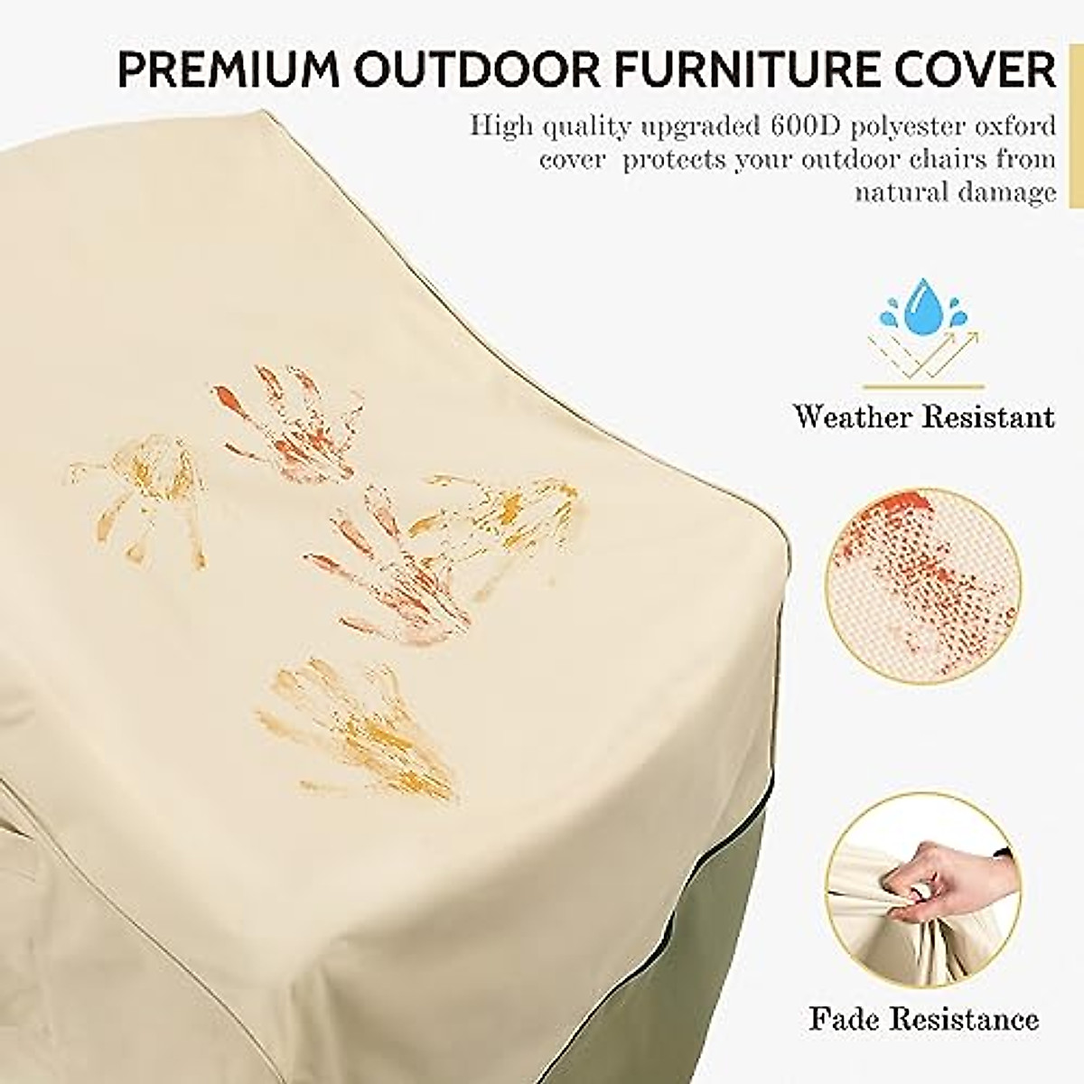 COSFLY Patio Furniture Covers Waterproof,Outdoor Chair Covers Heavy Duty - Fits up to 35W x 38D x31H Inches (1 Pack)