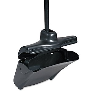 Rubbermaid 253200BLA Lobby Pro Dustpan w/Cover, 12.5"W, Plastic/Metal, Black