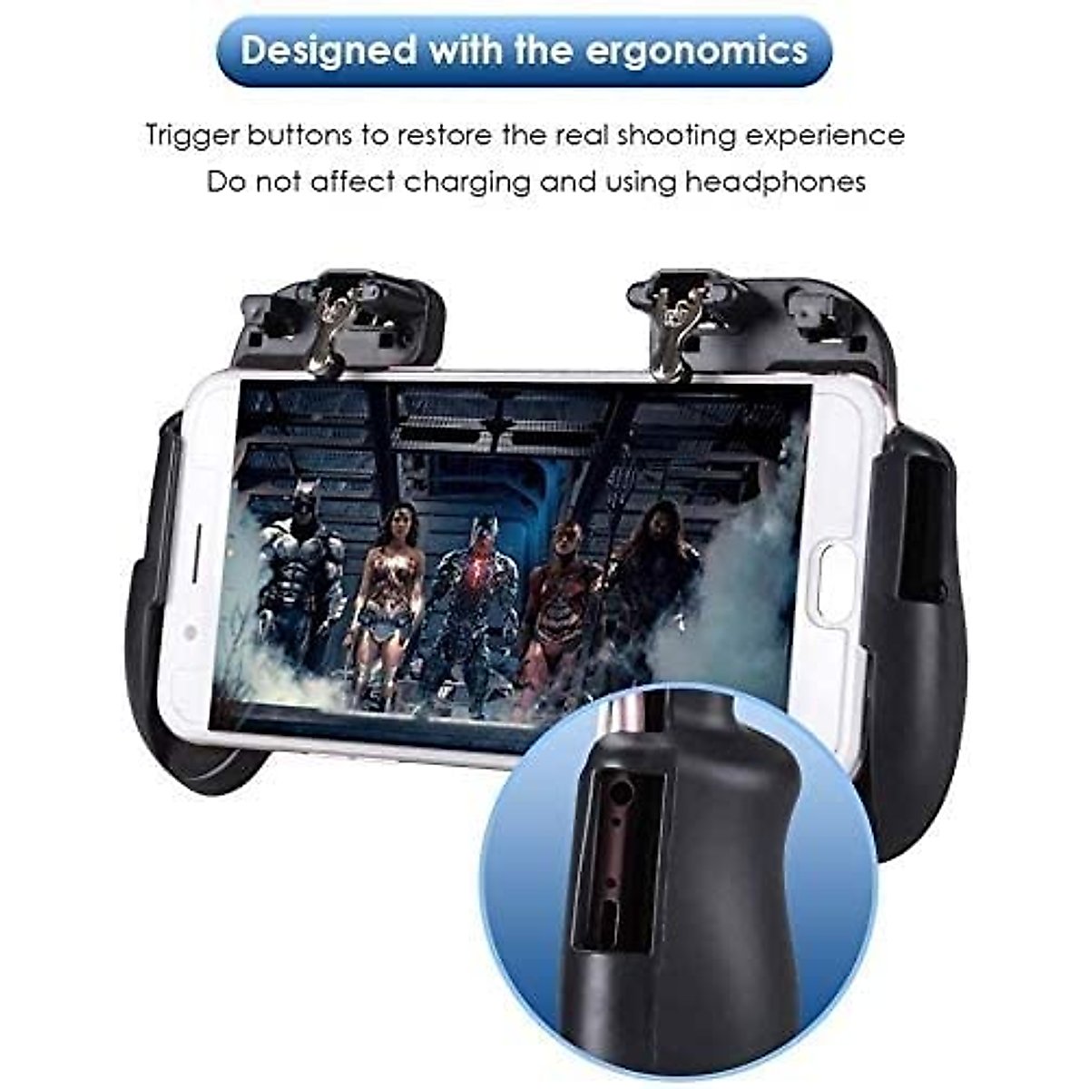 Game Controller Multifunction Mobile Phone Controller with Cooling Fan Gaming Triggers Gamepad Phone Holder Gaming Grip