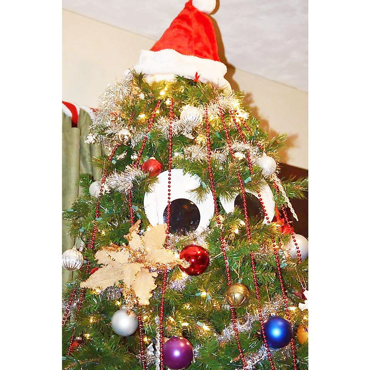 DECORA 7.5 Inch Giant Googly Eyes Plastic Wiggle Eyes with Self Adhesive for Chritsmas Tree Party Decorations 2 Pieces