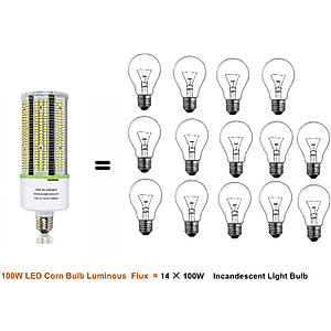 TJBB 2 Pack 100W Led Corn Cob Light Bulb, E26/E39 Base led Bulb (250-400W MH/HPS Replace) Indoor Outdoor Lighting for Garage Warehouse High Bay Parking Lot Wall Pack