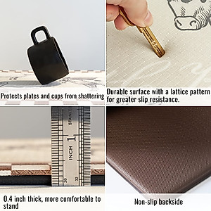 Stylish Cottage Kitchen Mat 0.35" Thick Anti Fatigue Cushioned Kitchen Rug Geometry 18"x48" Non Slip Waterproof Heavy Duty Kitchen Rugs and Mats for Floor Sink Home Office Desk Laundry Apple