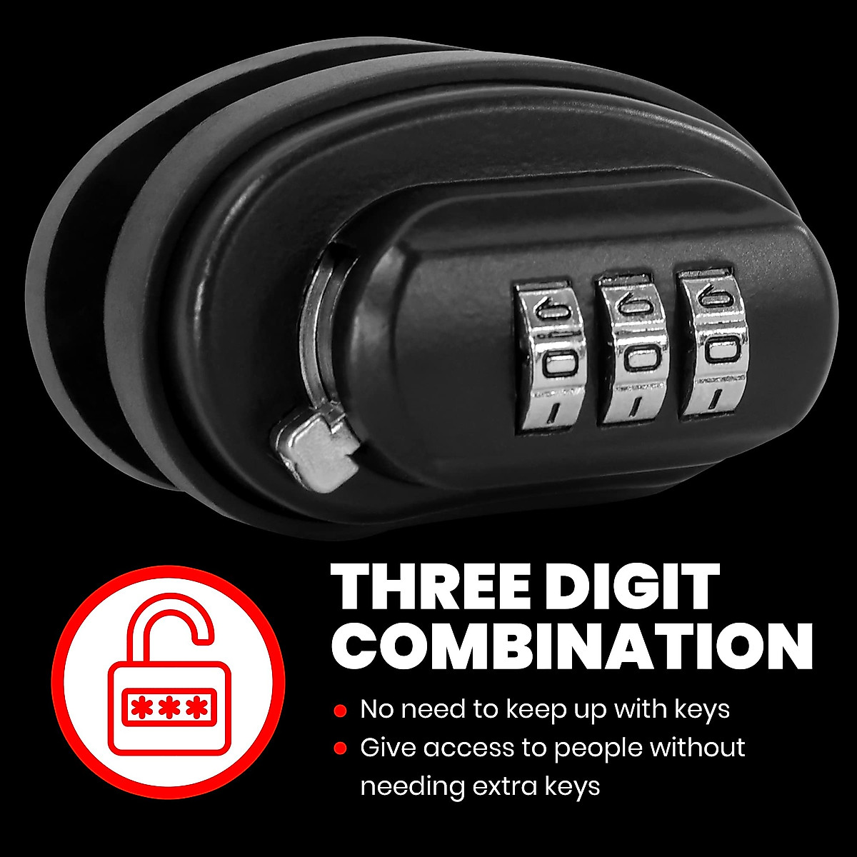 INNOVATEX Gun Trigger Lock Set Heavy-Duty 3 Digit Combination Lock for Handguns, Rifles, Pistols, Shotguns, and Firearms, Home and Travel Gun Safety Accessories, Solid Steel, 3-Pack