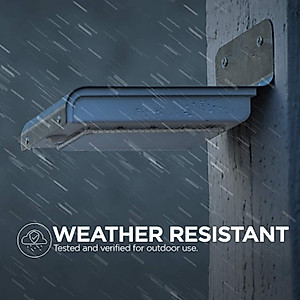 Home Zone Security Solar Wall Lamp - Stainless Steel Motion Sensor Outdoor LED Wall Light, No Wiring Required 2-PK, Silver, ELJ7040V