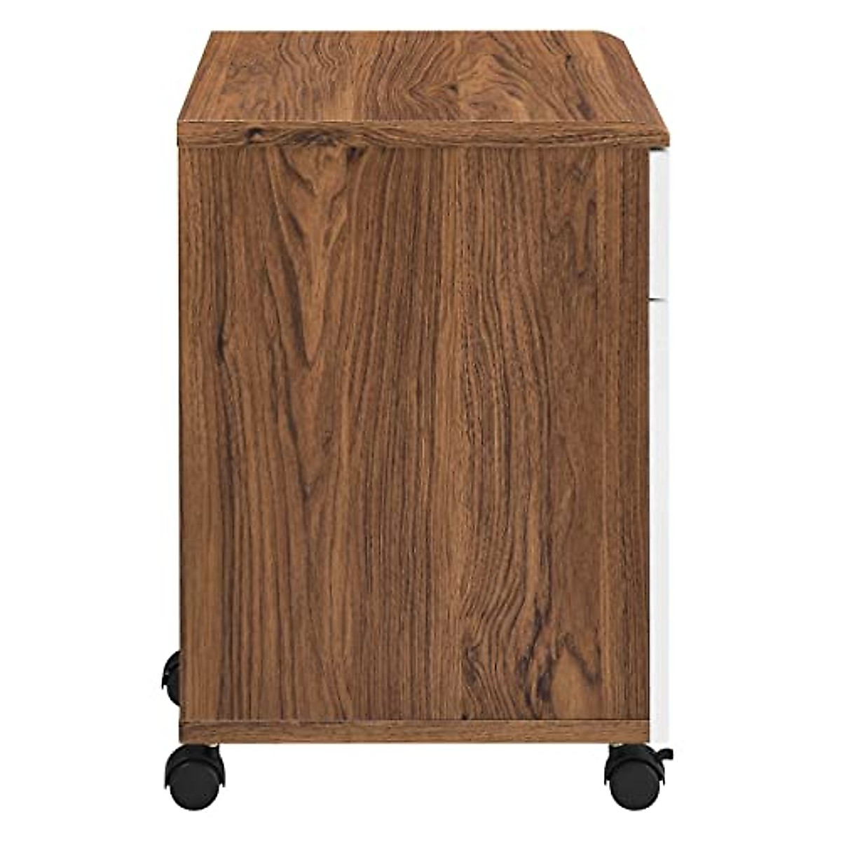 Modway Envision Mid-Century Modern Office File Cabinet in Walnut White