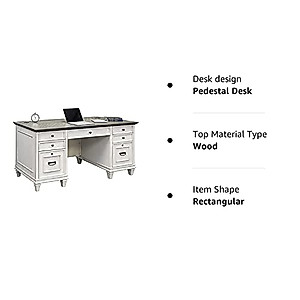 Martin Furniture Double Pedestal Desk, White